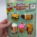 Vintage Junk Food Refrigerator Magnets. Hamburger, Popcorn, Milkshake ...