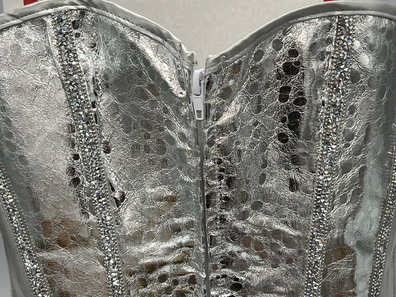 Custom Silver Bustier Corset With Diamond Rhinestone Embellishments - Etsy