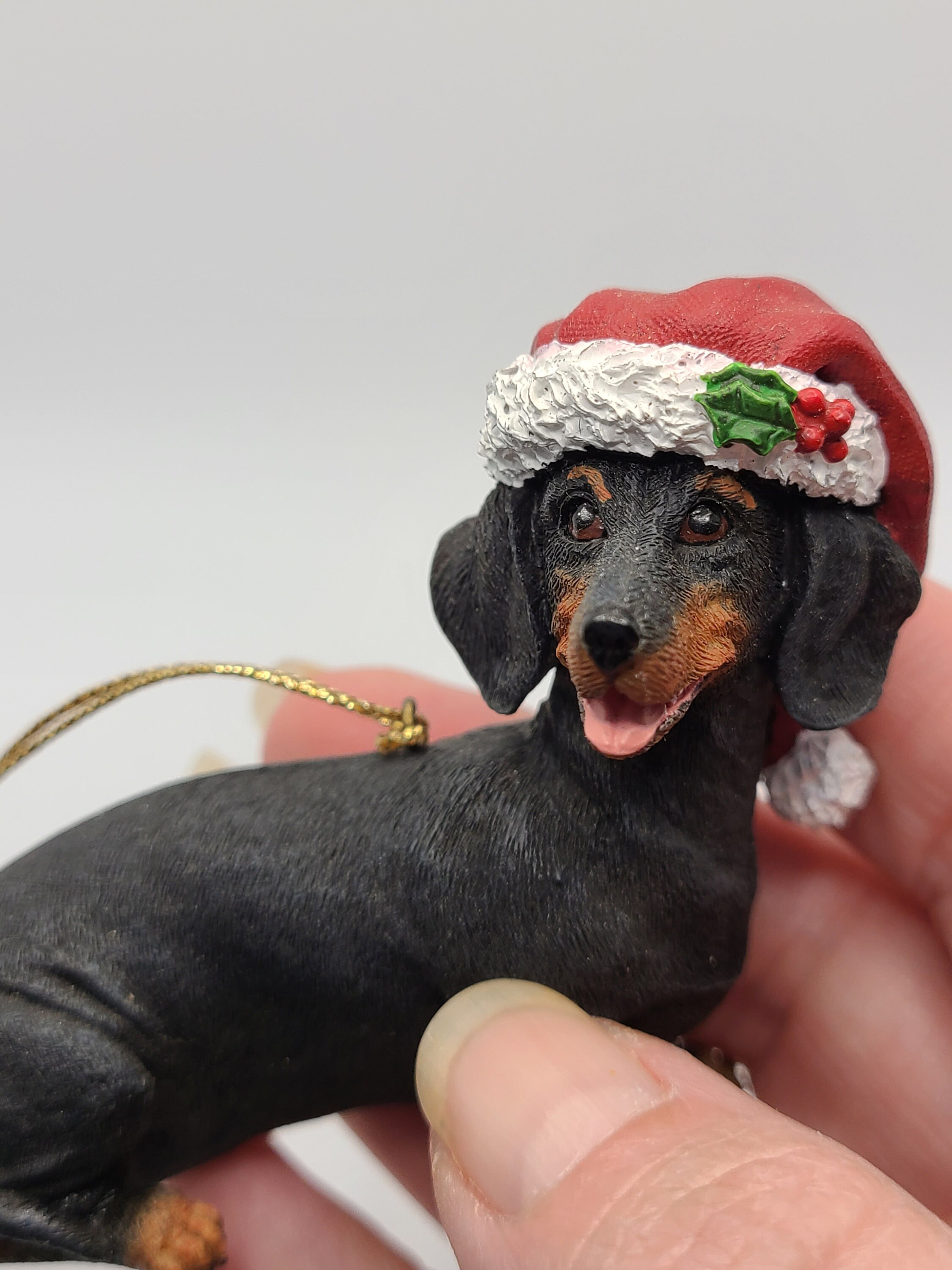 Vintage Danbury Mint Dachshund Wearing Santa Hat Christmas | Etsy