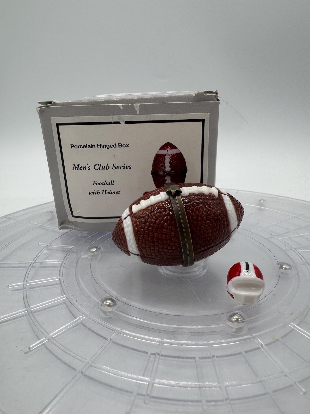 Football PHB Porcelain Hinged Box With Helmet Trinket Comes With Original Box. - Etsy