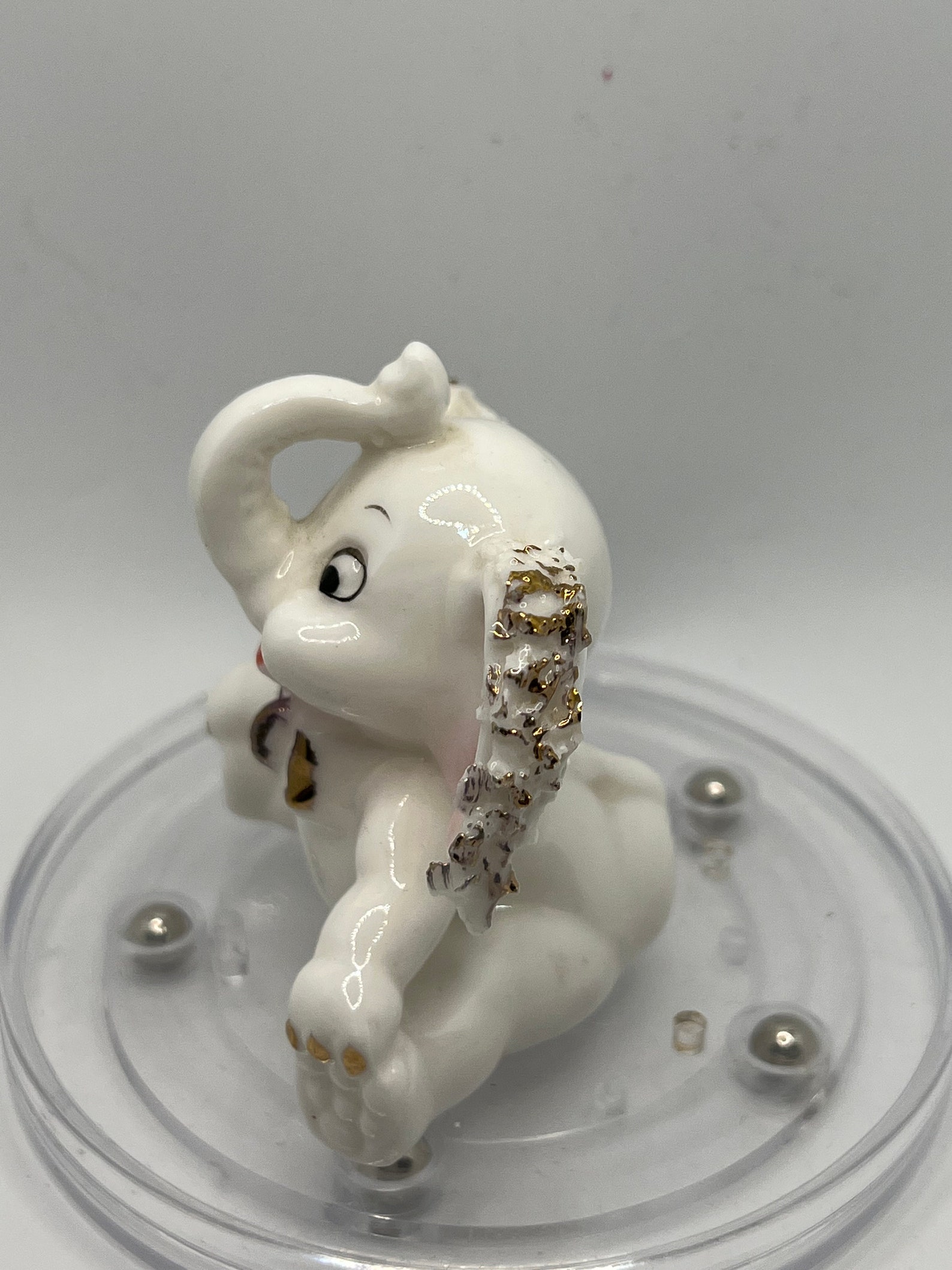 Vintage Spaghetti Trimmed Miniature Elephant Figurine. - Etsy