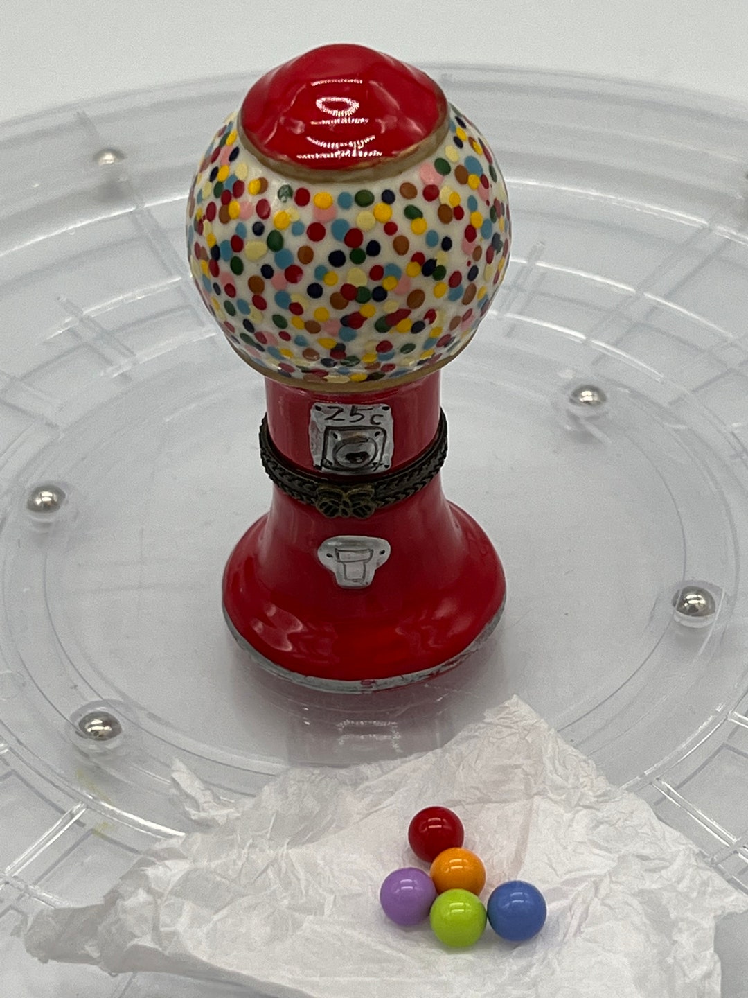 Gorgeous PHB Porcelain Hinged Box Gumball Machine Trinket Box With 5 ...