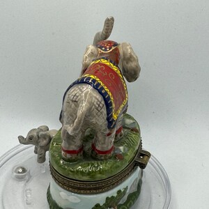 Vintage Asian Elephant Maximus Porcelain Hinged Box With Elephant ...