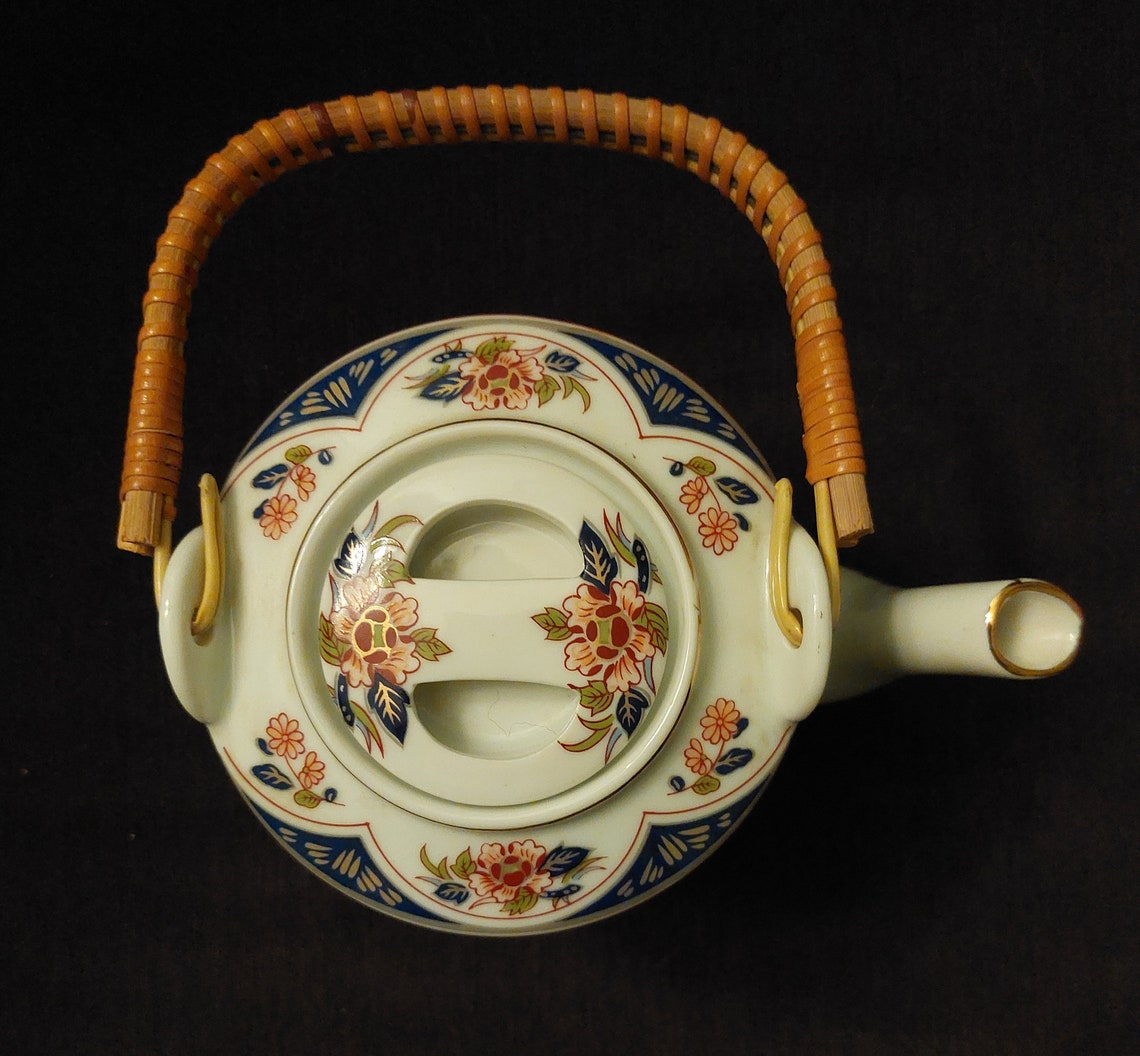 Imari Empress Teapot With Bamboo Handle - Etsy