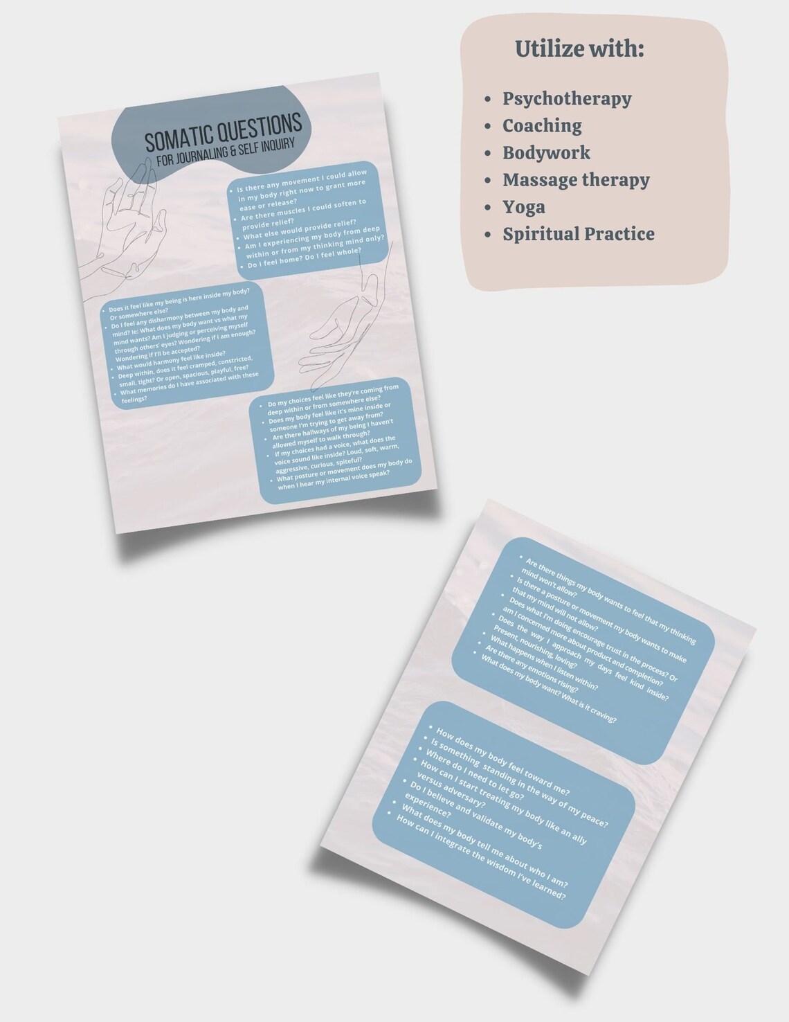 Somatic Journaling Digital PDF Worksheet, Embodiment Gentle Inquiry ...