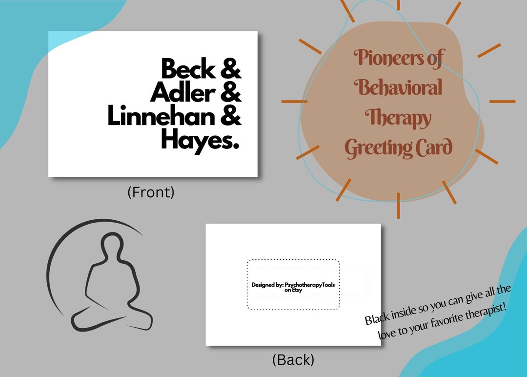 Pioneers of Behavioral Therapy Greeting Cards set of 5, Inside Blank ...