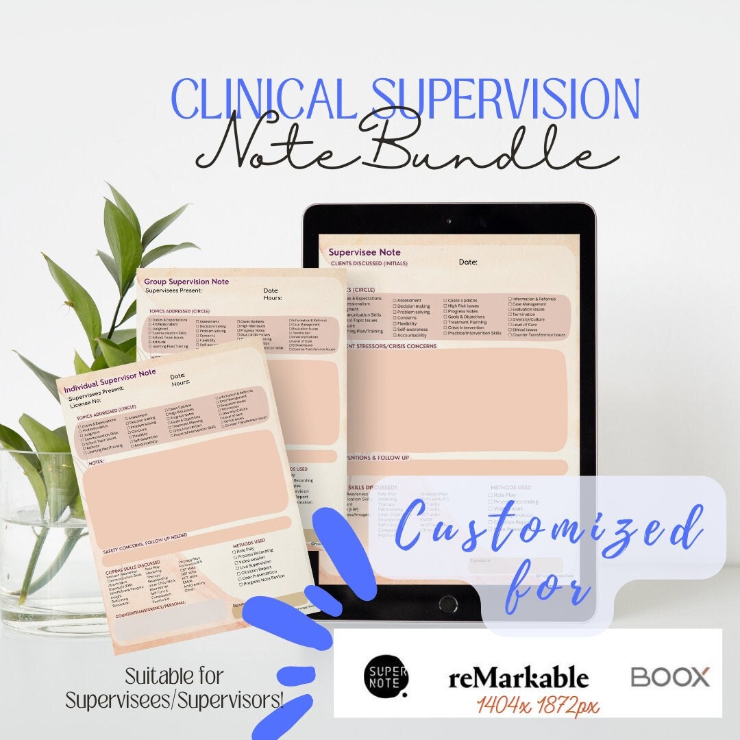 Progress Note Templates for Remarkable, Supernote, Therapist ...