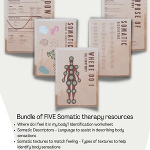 Somatic Awareness Trauma Bundle, 5 Item Therapy Handout, Window of ...