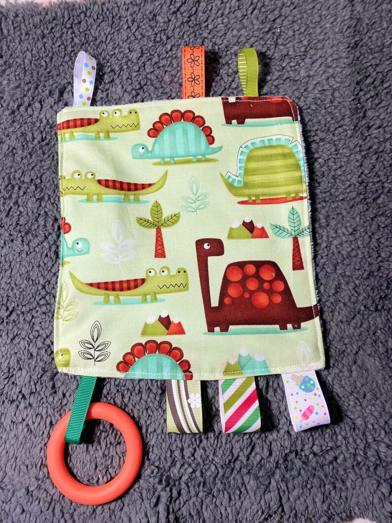 Dinosaur Lovey With Rattle and Teether - Etsy