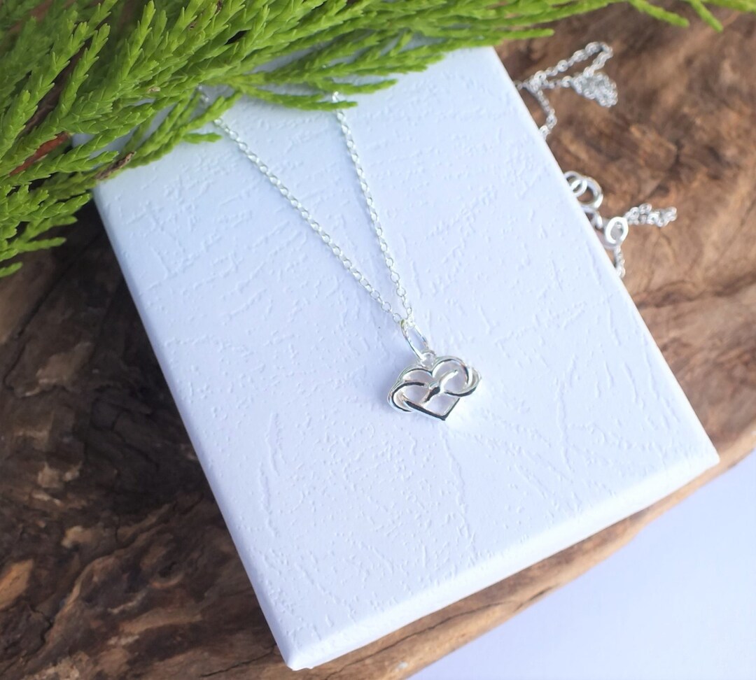 Sterling Silver, Infinity Necklace, Heart Infinity Necklace, Valentine ...