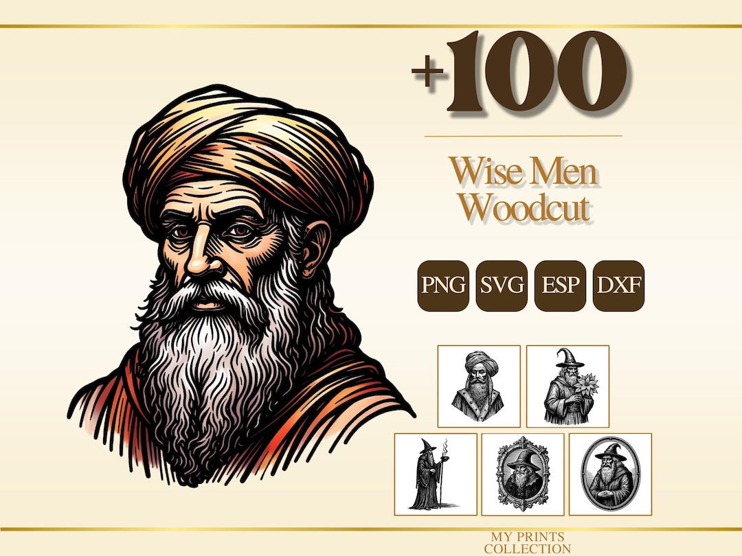 Wise Men Woodcut PNG Bundle – 100+ Cricut & Silhouette Files, SVG, DXF ...