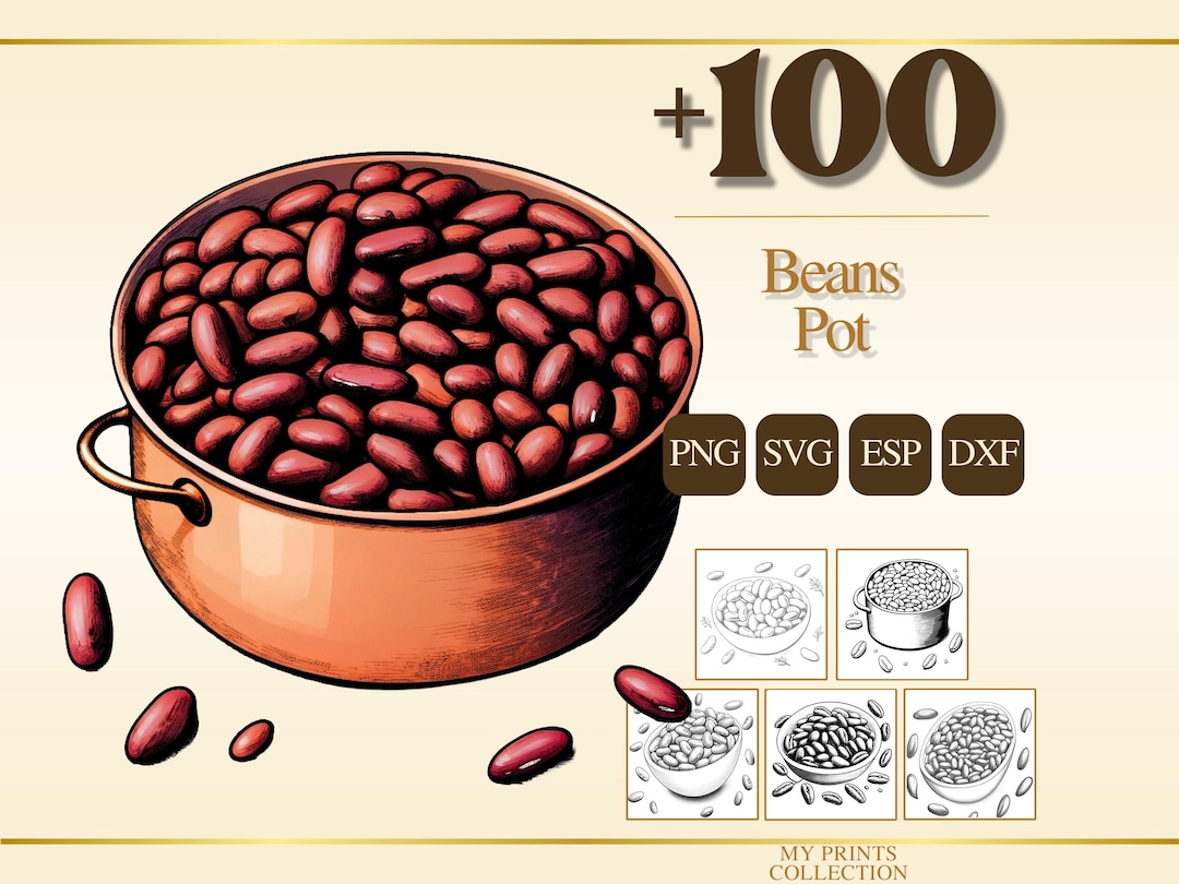 Beans Pot PNG Bundle – 100+ Cricut & Silhouette Files, SVG, DXF, Eps ...