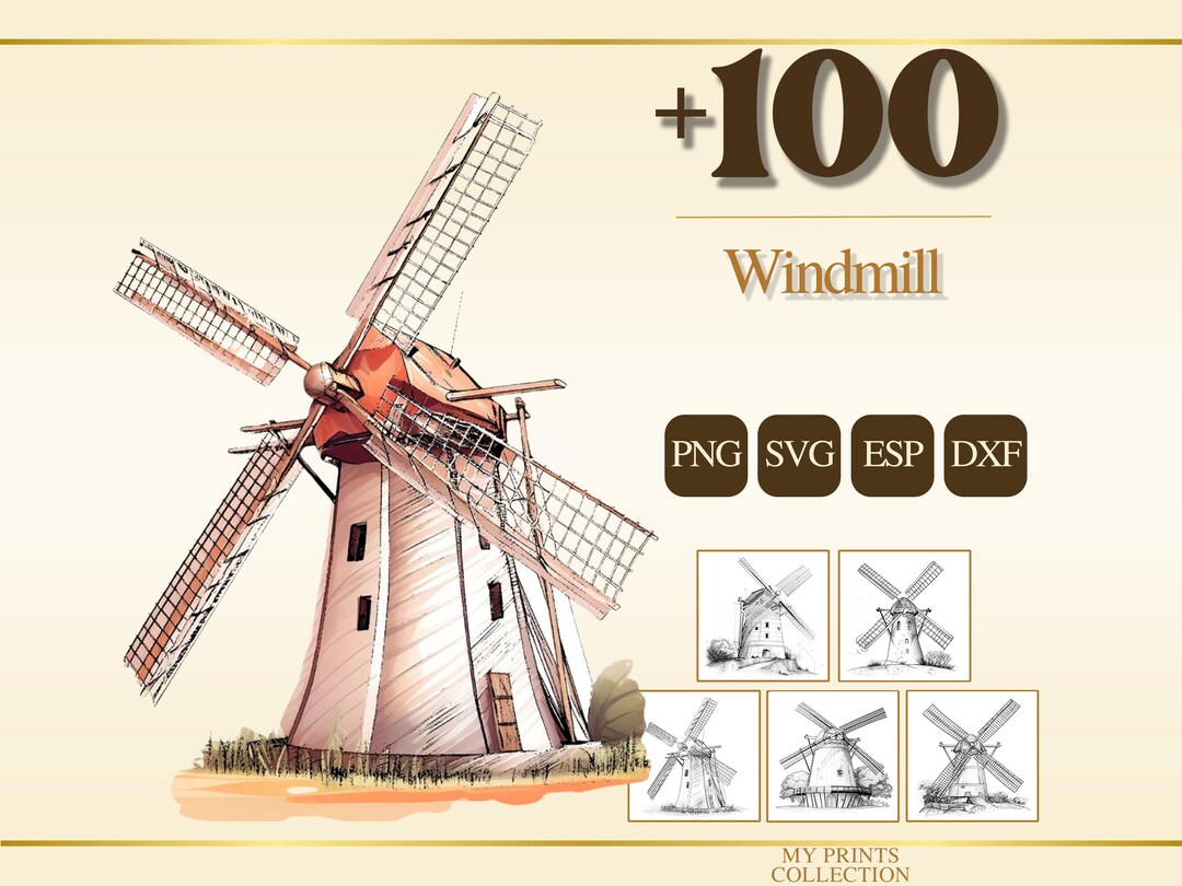 Windmill PNG Bundle – 100+ Cricut & Silhouette Files, SVG, DXF, Eps ...