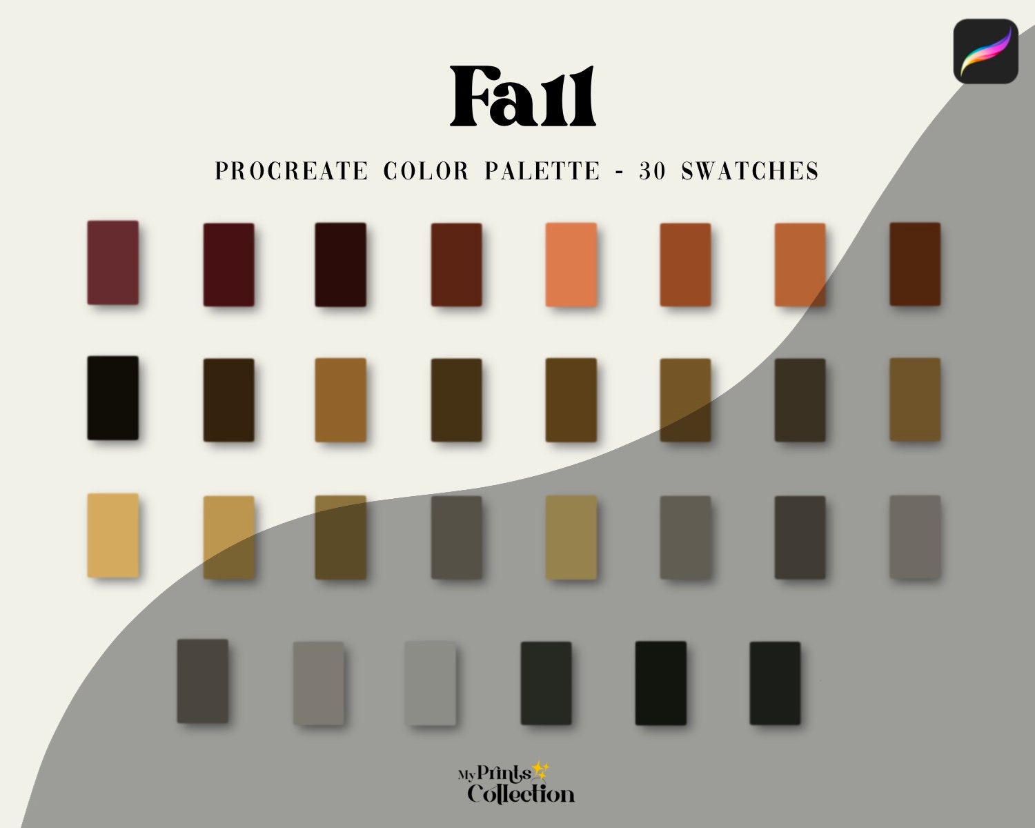 Fall Procreate Color Palette Swatches Digital Color Download Etsy Uk