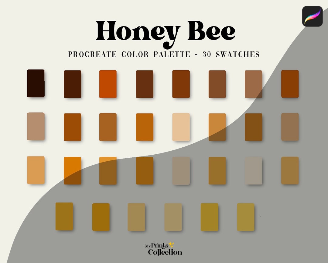 Honey Bee Procreate Color Palette Swatches, Digital Color Download ...