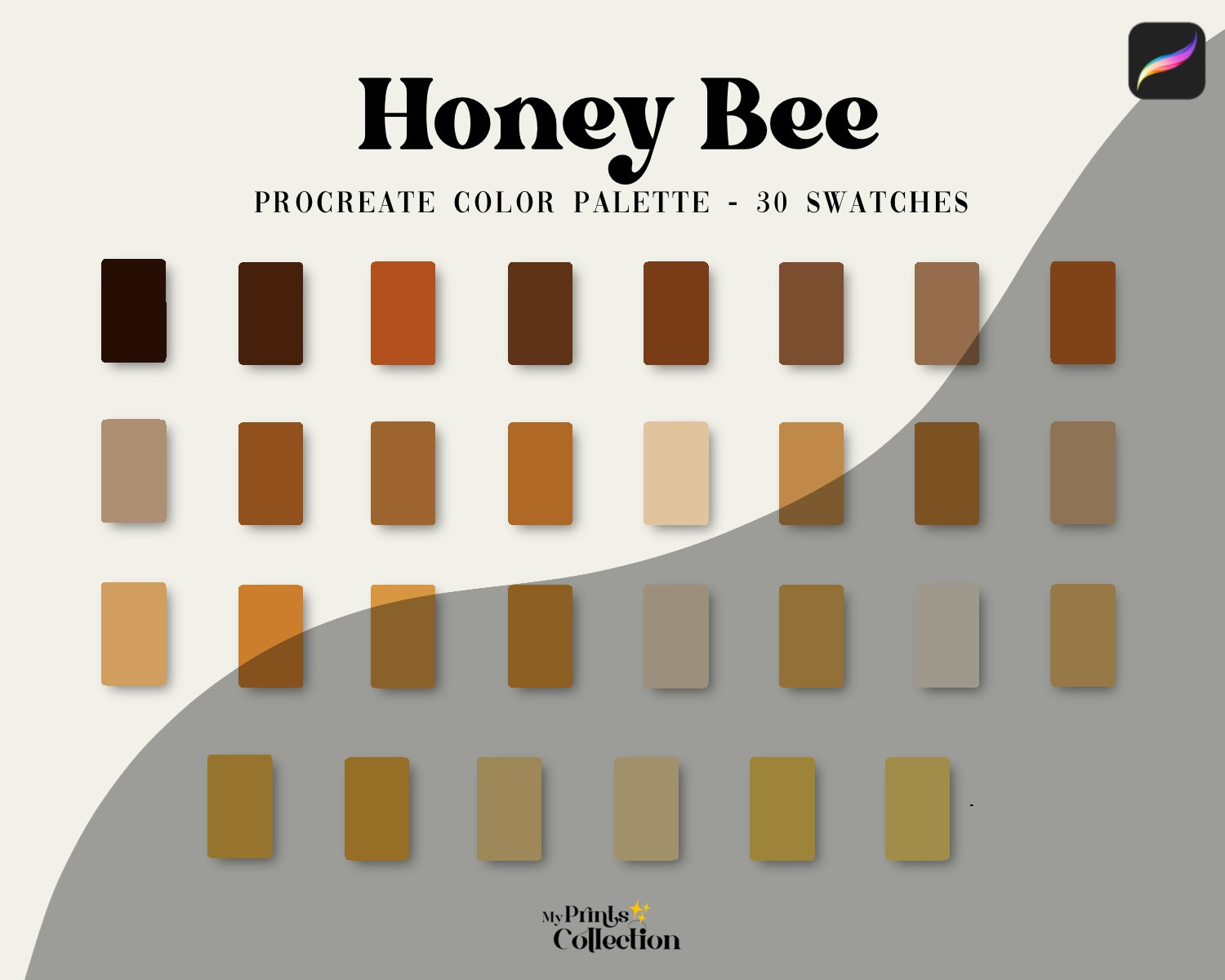 Honey Bee Procreate Color Palette Swatches Digital Color - Etsy UK