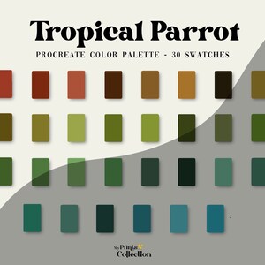 Tropical Parrot Procreate Color Palette Swatches, Digital Color ...