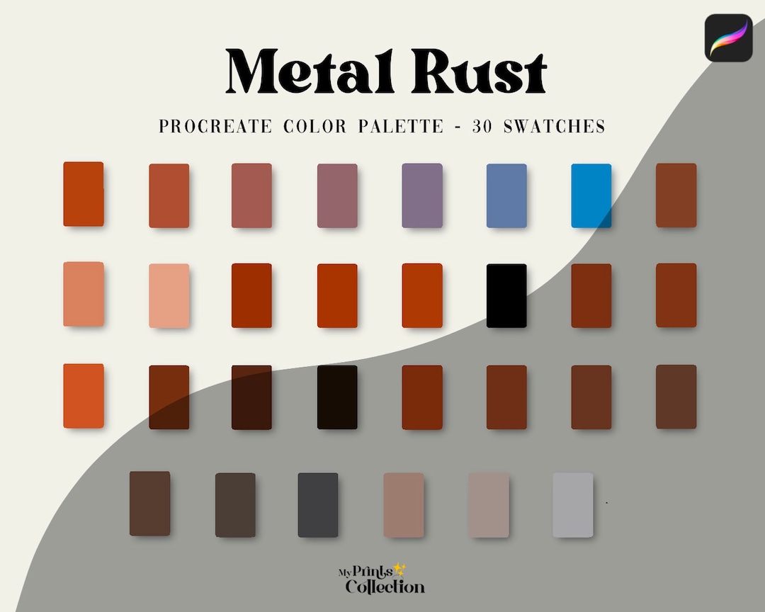 Metal Rust Procreate Color Palette Swatches, Digital Color Download ...
