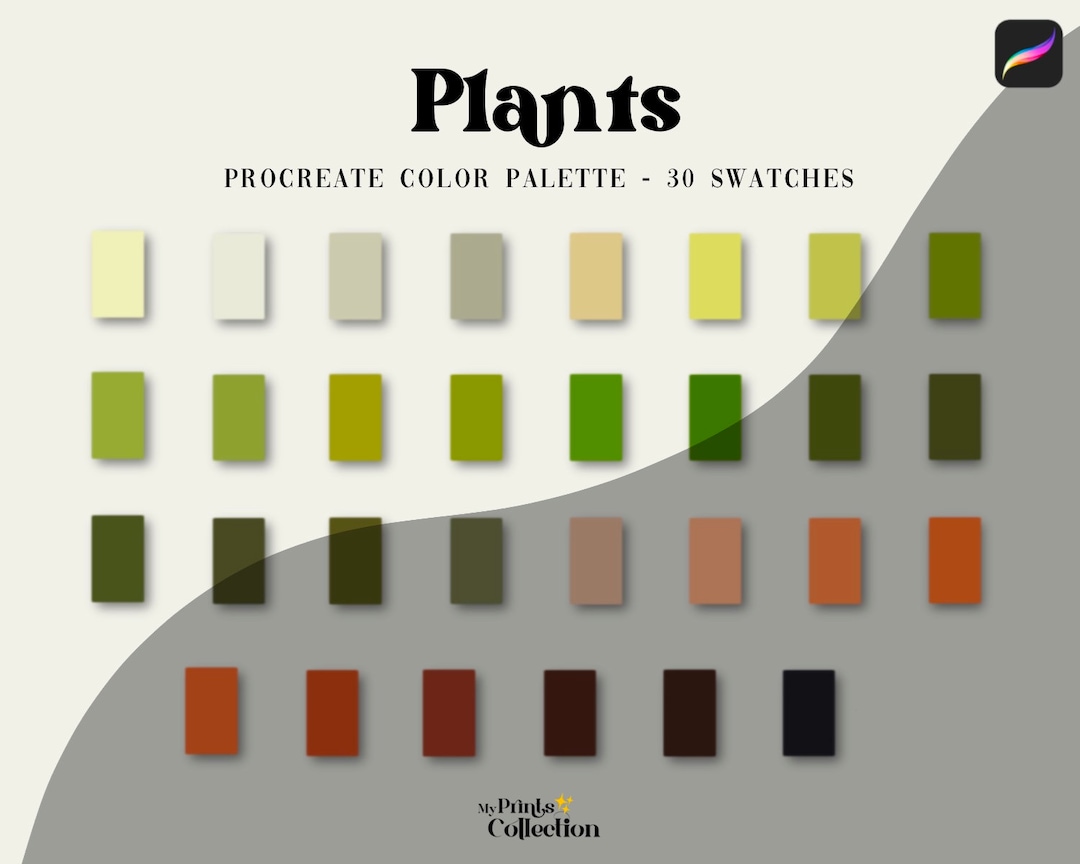 Plants Procreate Color Palette Swatches, Digital Color Download ...