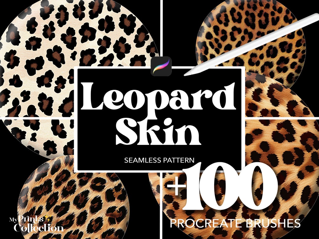 100+ Procreate Skin Leopard Brushes, Abstract Seamless Pattern Texture Overlay Brushes ...