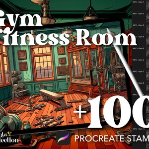100+ Procreate Gym Fitness Room Stamp, House Interior Design Sketch ...