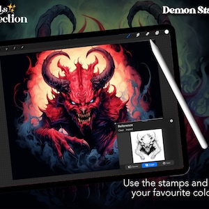 100+ Procreate Demon Stamps, Fantasy Creatures DND Magical Whimsical ...