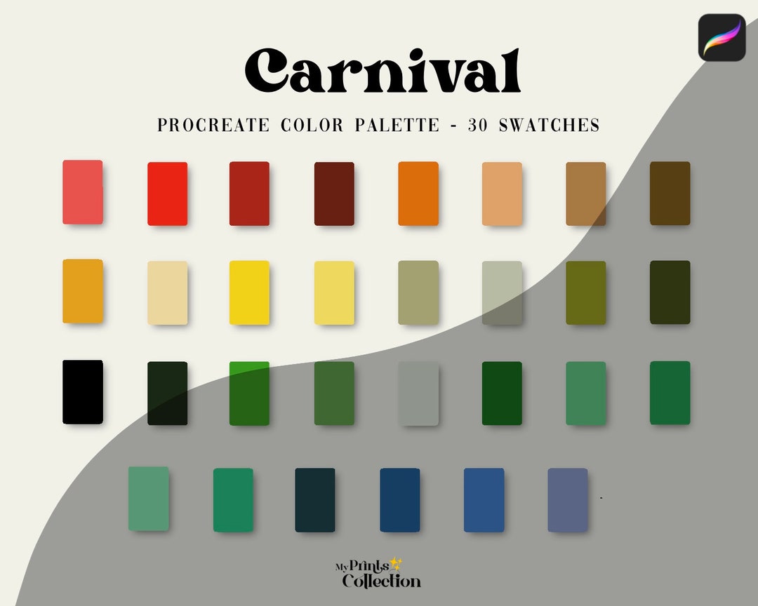 Carnival Procreate Color Palette Swatch Digital Color Download Seasonal Palette Color Palette