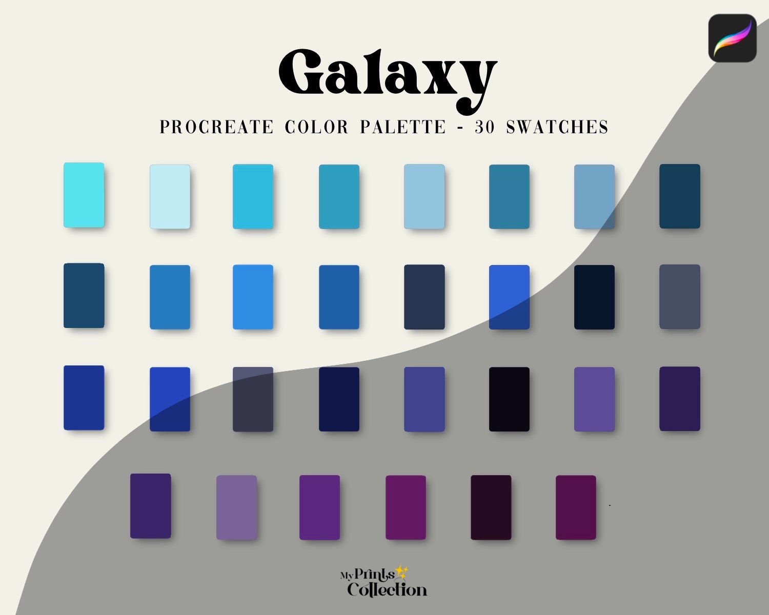 Galaxy Procreate Color Palette Swatches Digital Color - Etsy