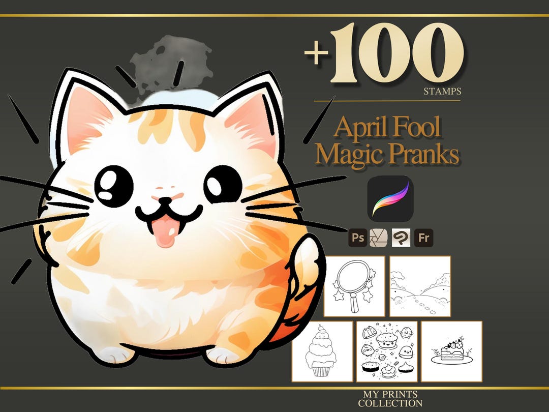 April Fool Magic Pranks Procreate Stamps & Photoshop Brushes – 100 ...