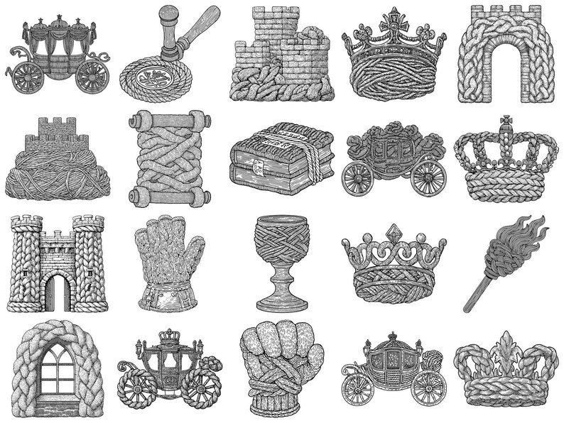 Faux Yarn Medieval Royal PNG Bundle – 100+ Cricut & Silhouette Files ...