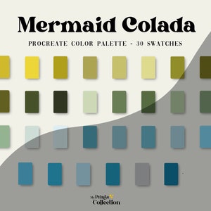 Mermaid Colada Procreate Color Palette Swatch, Digital Color Download ...
