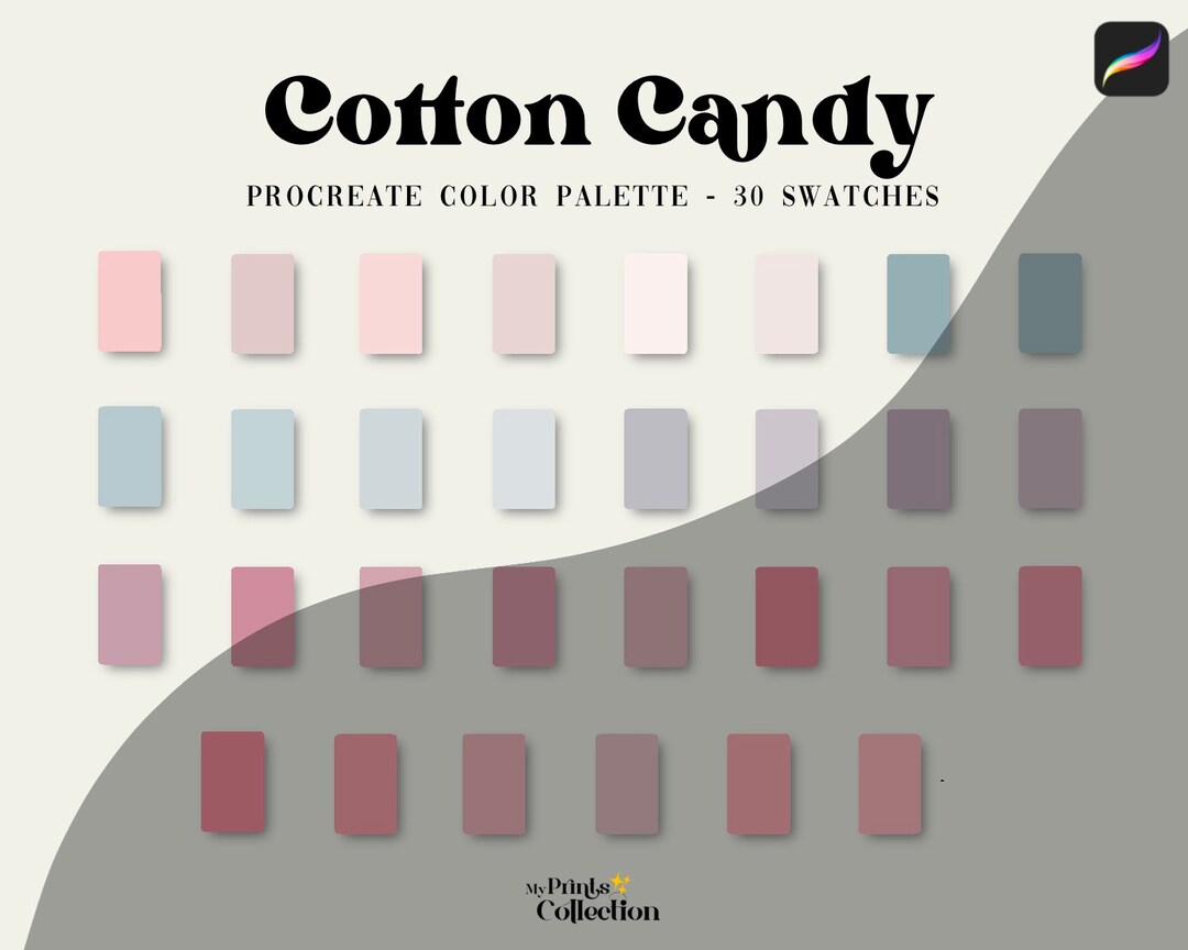 Cotton Candy Procreate Color Palette Swatch Digital Color Download ...