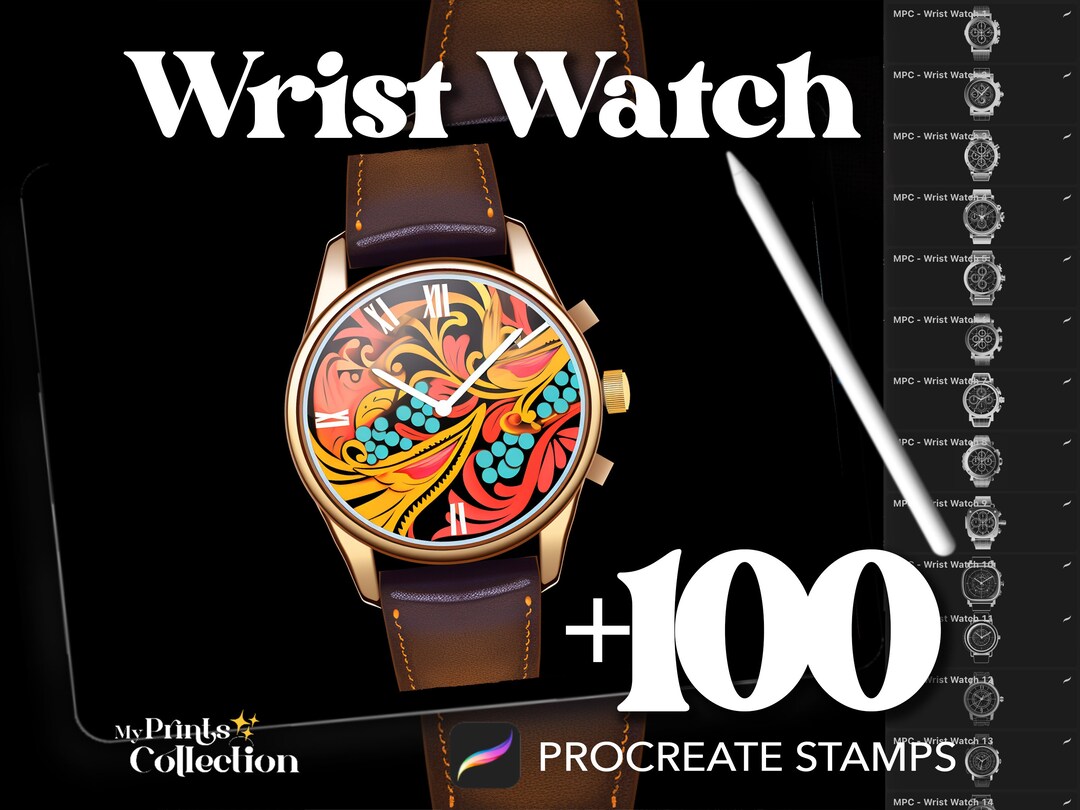 100+ Procreate Wrist Watch Stamps, Sketching Jewellery Shoe Cloth ...