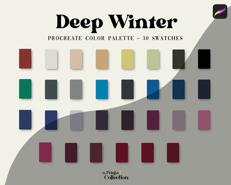 Deep Winter Procreate Color Palette Swatches Digital Color - Etsy