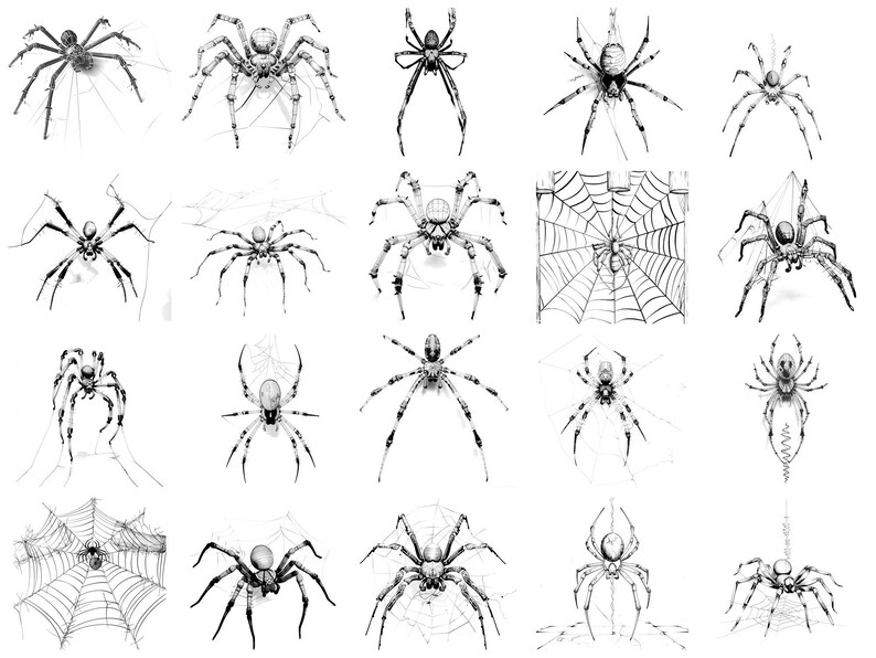 Spiderweb Halloween Photoshop Brushes & Procreate Stamps – 100+ Tattoo ...