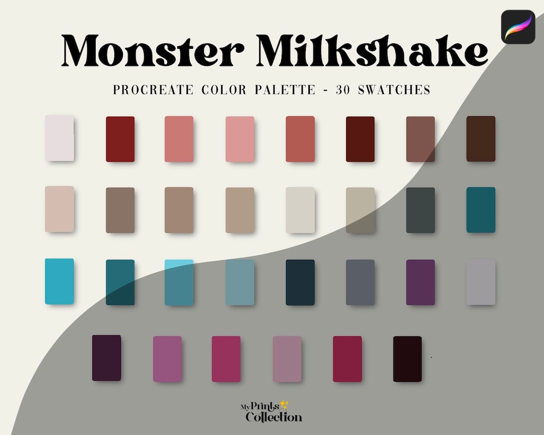 Monster Milkshake Procreate Color Palette Swatch, Digital Color ...