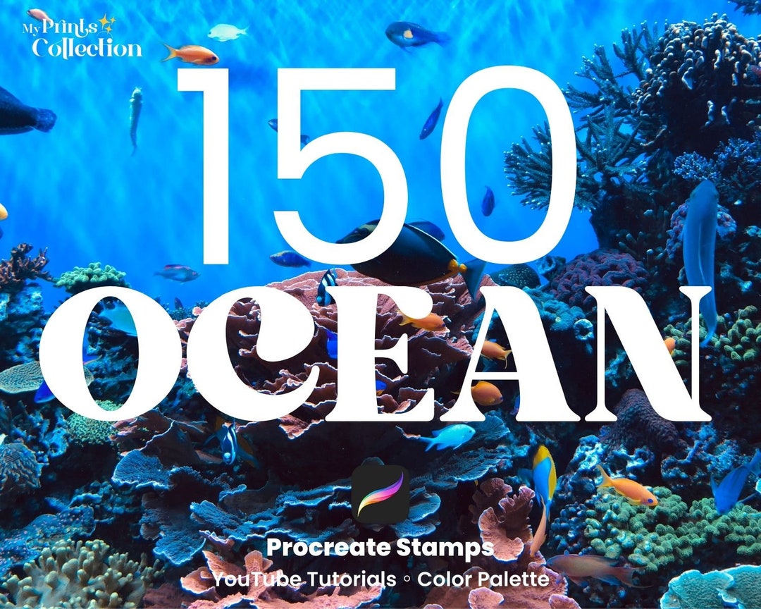 Ocean Procreate Set | 150 Stamps | Underwater | Ocean Animal ...