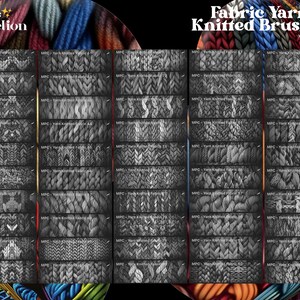100+ Procreate Yarn Knitted Fabric Brushes, Abstract Seamless Pattern ...