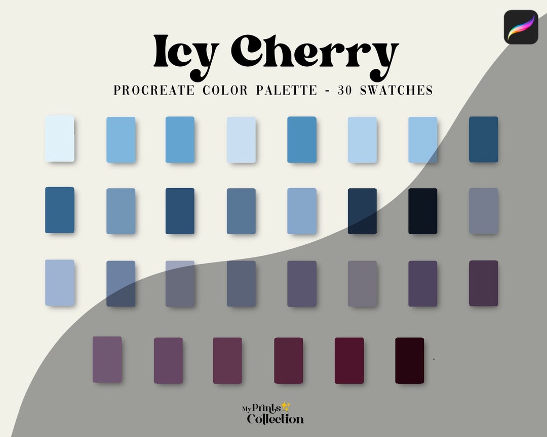 Icy Cherry Procreate Color Palette Swatch, Digital Color Download ...