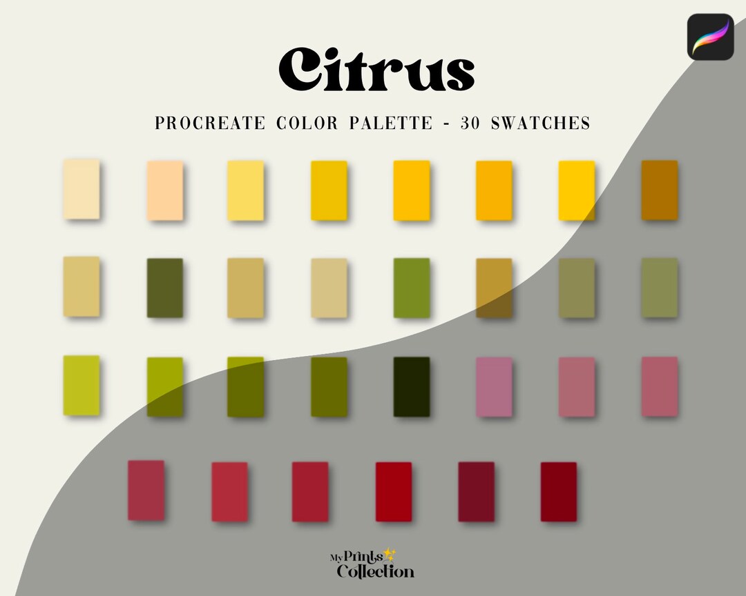 Citrus Procreate Color Palette Swatches, Digital Color Download ...