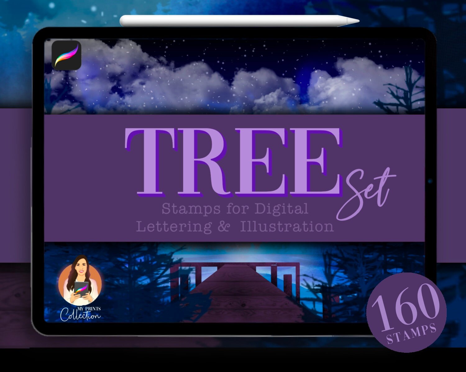 Tree Procreate Brush Set 20 Color Dynamic Brushes 140 | Etsy