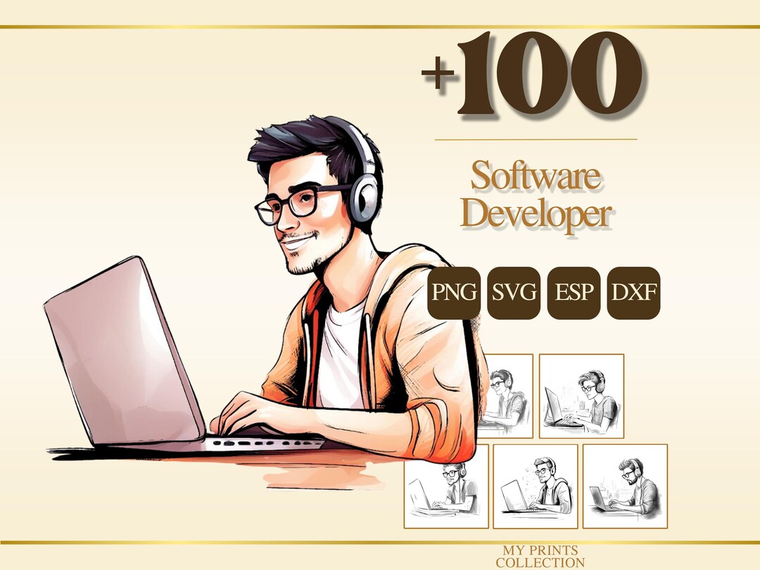 Software Developer PNG Bundle – 100+ Cricut & Silhouette Files, SVG ...