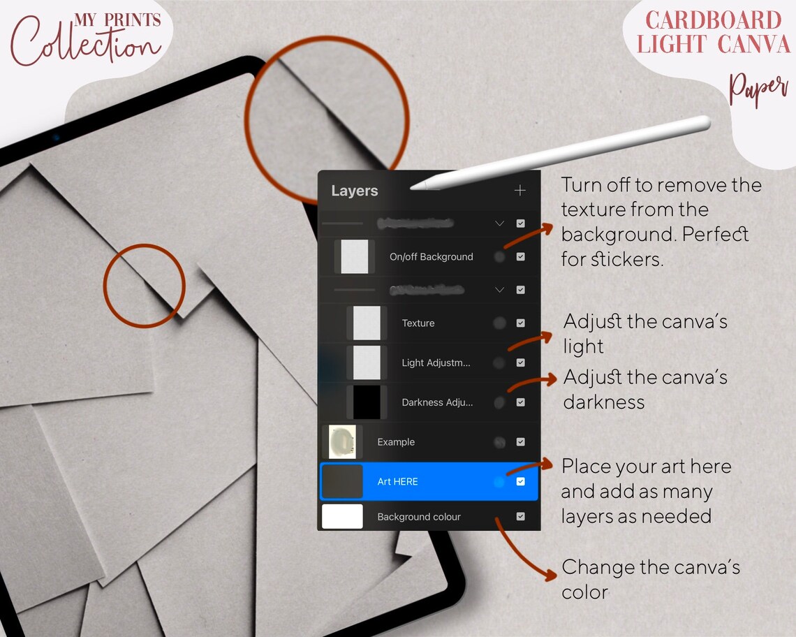 Procreate Cardboard Light Paper Canva Realistic Paper | Etsy