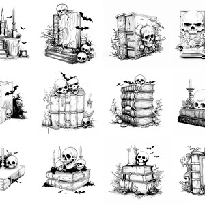 100+ Procreate Spooky Book Stamps, Halloween Spooky Horror Supernatural ...