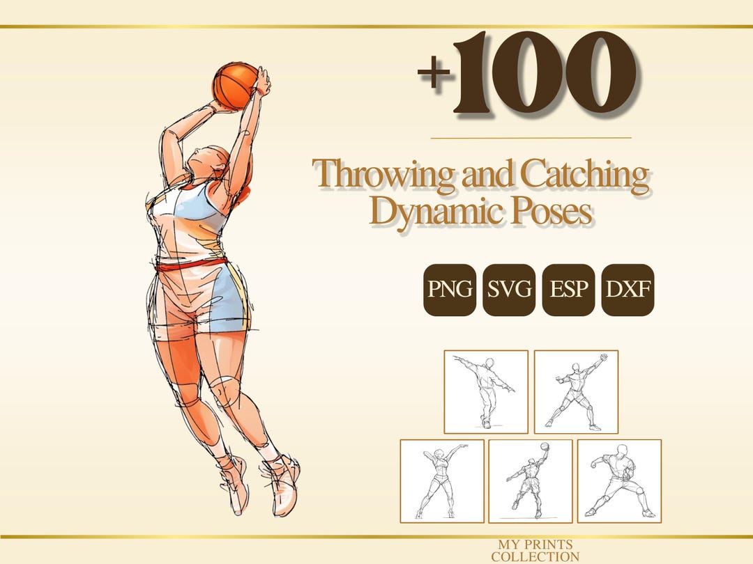 Throwing and Catching Dynamic Poses PNG Bundle – 100+ Cricut ...