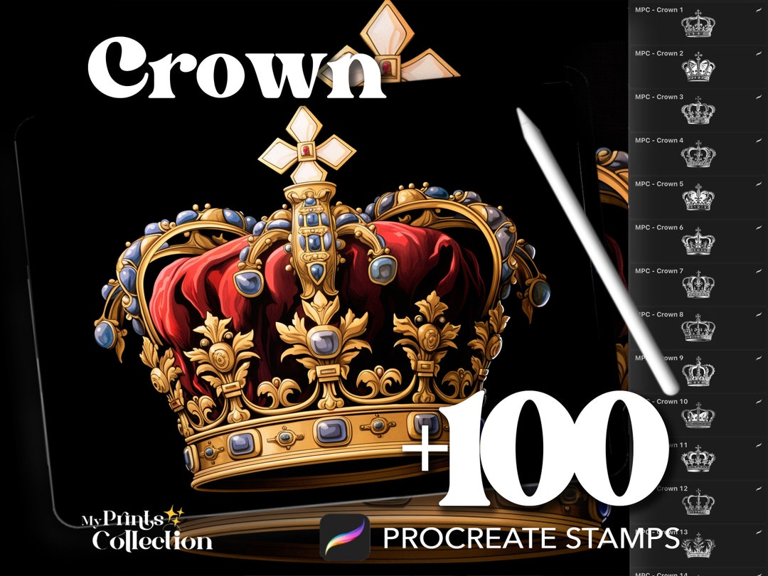 100+ Procreate Crown Stamps, Sketching Jewellery Shoe Cloth Fashion ...