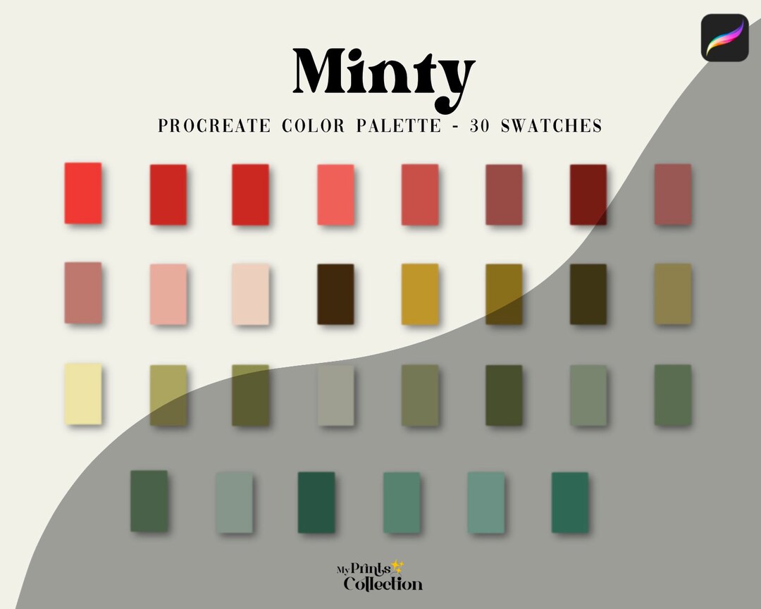 Minty Procreate Color Palette Swatches Digital Color Download