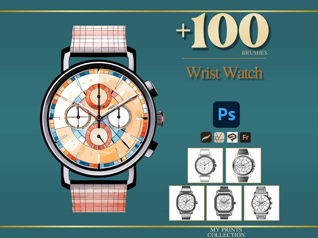 Wrist Watch Photoshop Brushes & Procreate Stamps – 100+ Fashion ...