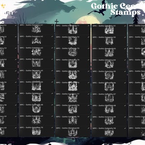 100+ Procreate Gothic Cemetery Stamps, Grave Halloween Spooky Horror Supernatural, Digital ...