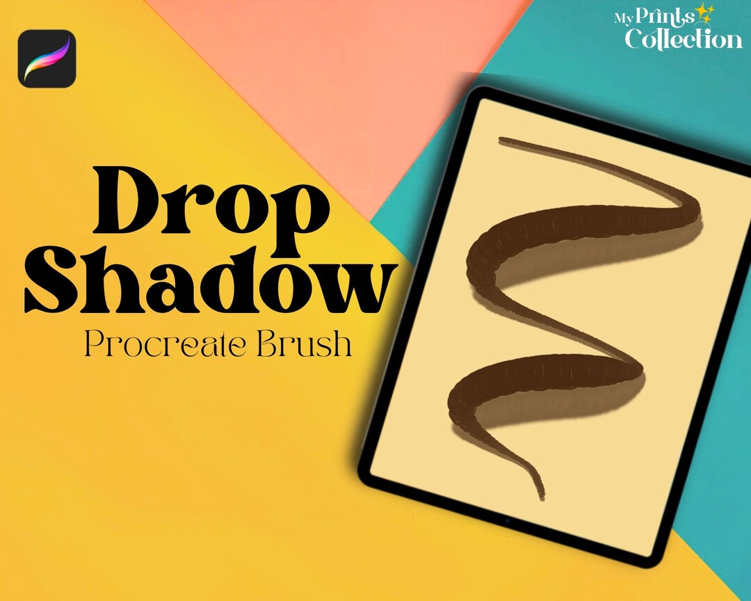 Drop Shadow Calligraphy Single Procreate Brush | 1 Brush | Lettering ...